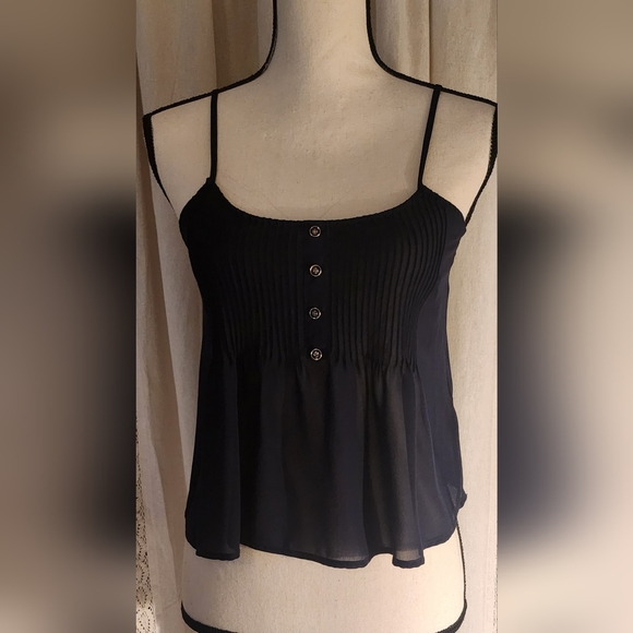 Papaya | Tops | Papaya Navy Blue Sheer Adjustable Spaghetti Strap ...